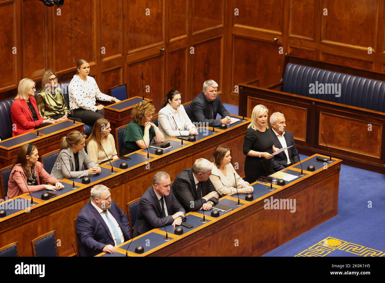 Sinn Fein Vice President Michelle O'Neill giving a tribute in the ...