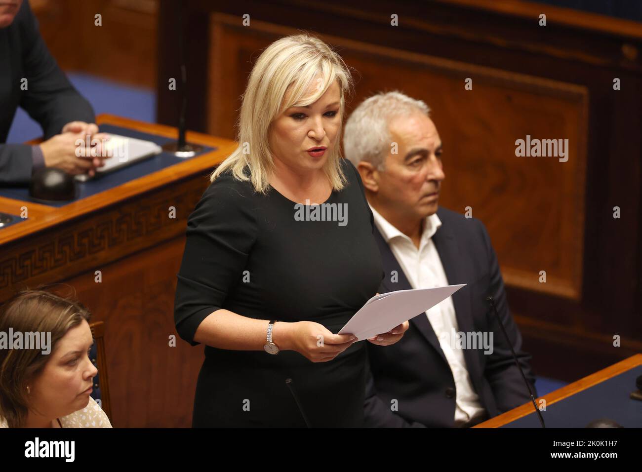 Sinn Fein Vice President Michelle O'Neill giving a tribute in the ...