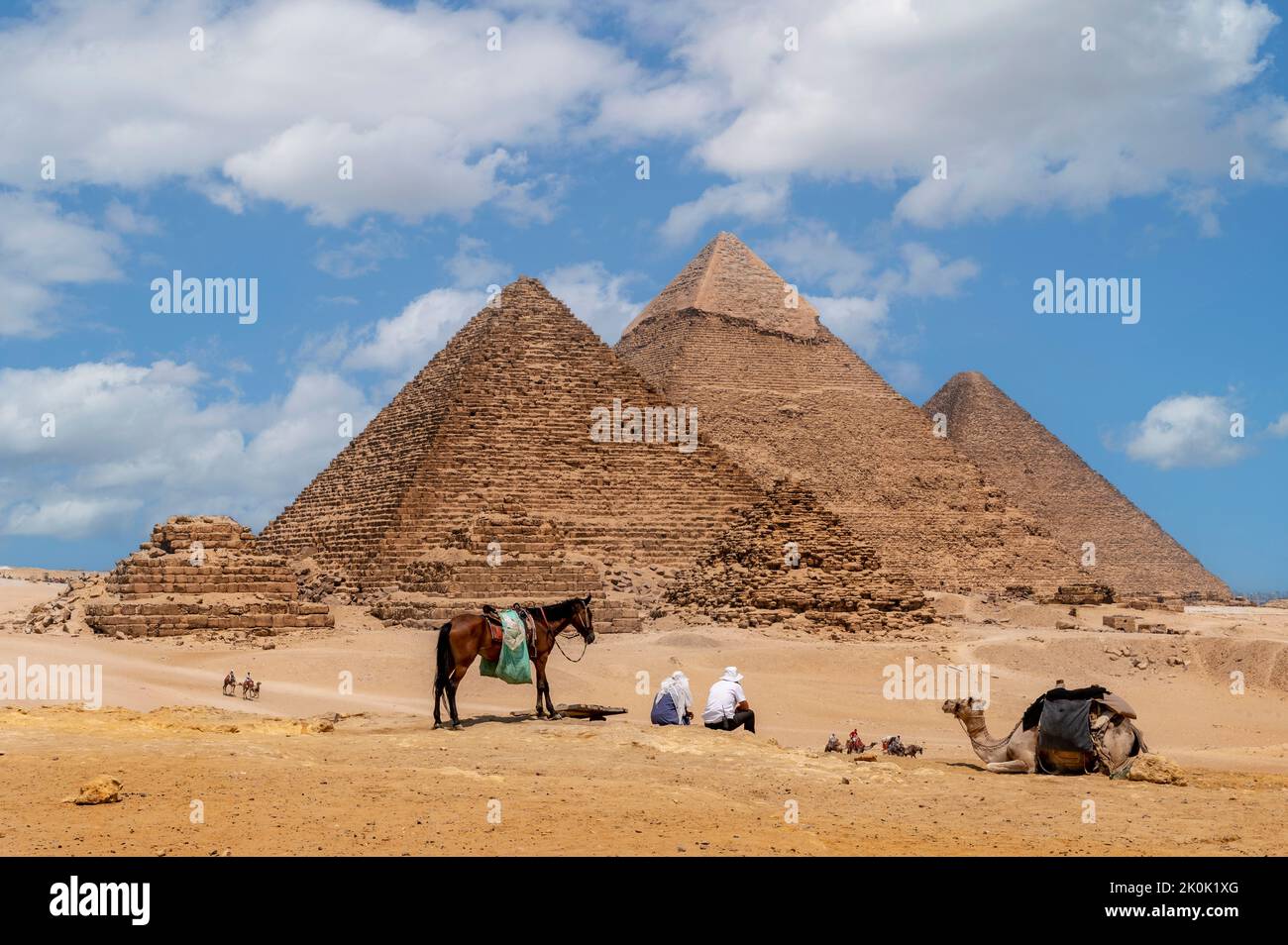 Cairo, Egypt. 08.25.2022. Group of tourists watching the Panoramic view ...