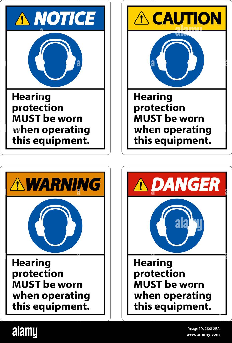 Hearing Protection Must Be Worn Sign Stock Vector Image And Art Alamy