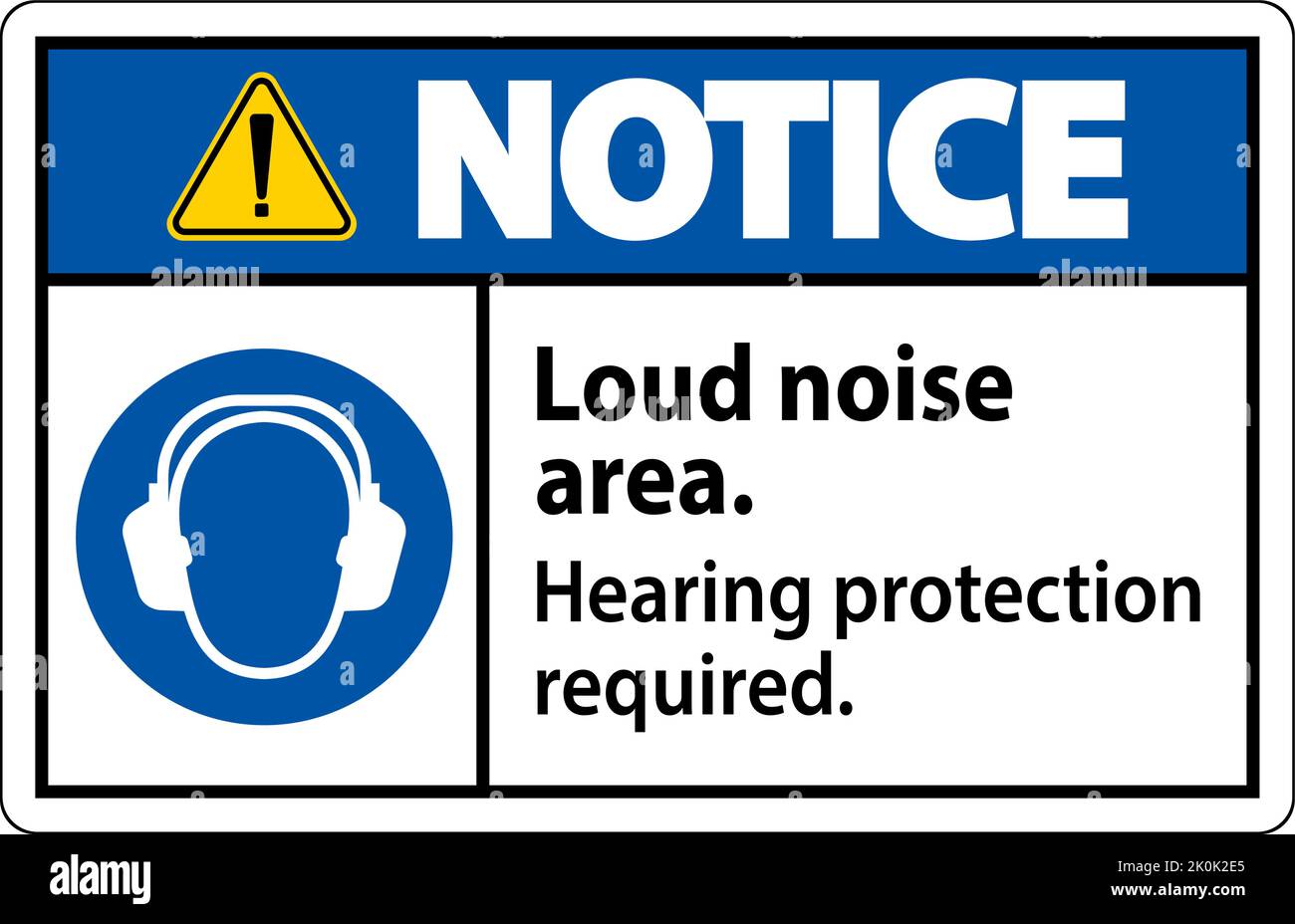 Hearing Protection Required Sign On White Background Stock Vector Image ...