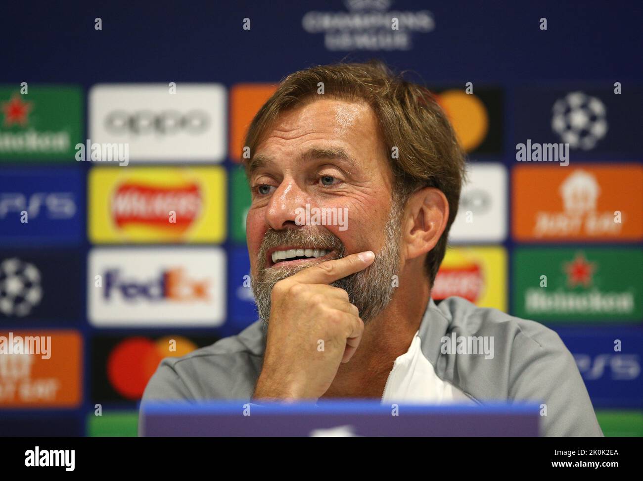 Liverpool manager Jurgen Klopp during a press conference at Anfield ...
