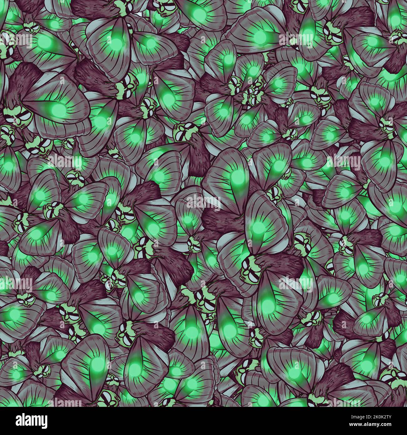 Man butterfly drawing motif cold colors random pattern Stock Photo - Alamy