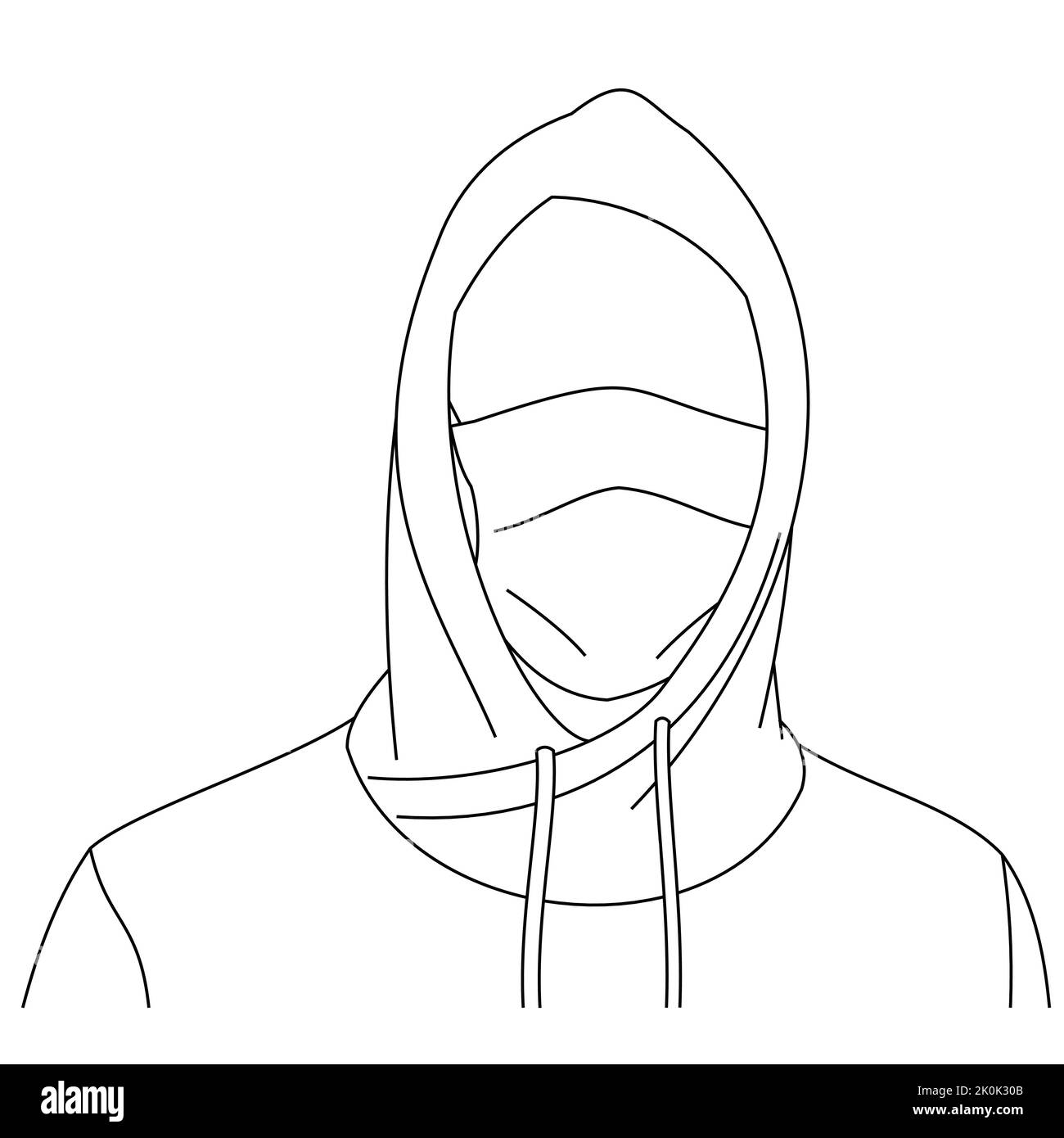 An illustration drawing of a young man sick wearing medical face masks ...