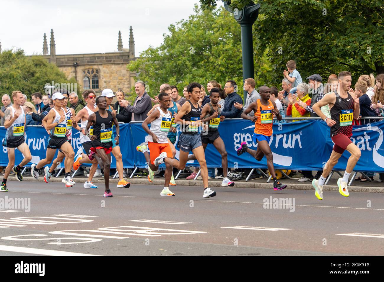 Elite Men competitors, Great North Run 2022 half marathon, in Gateshead ...
