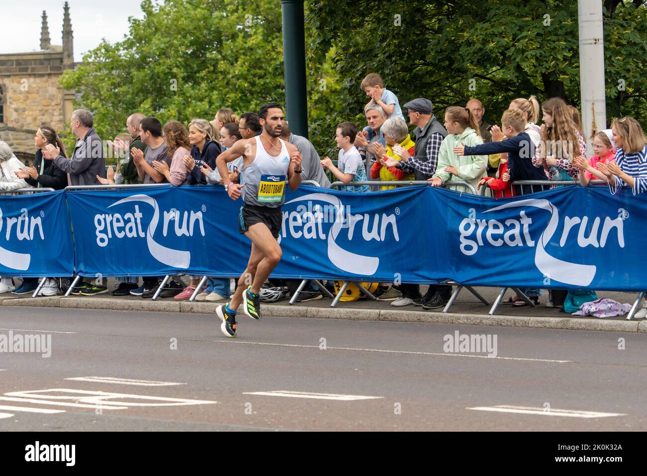 Elite Men competitor, Great North Run 2022 half marathon, in Gateshead ...