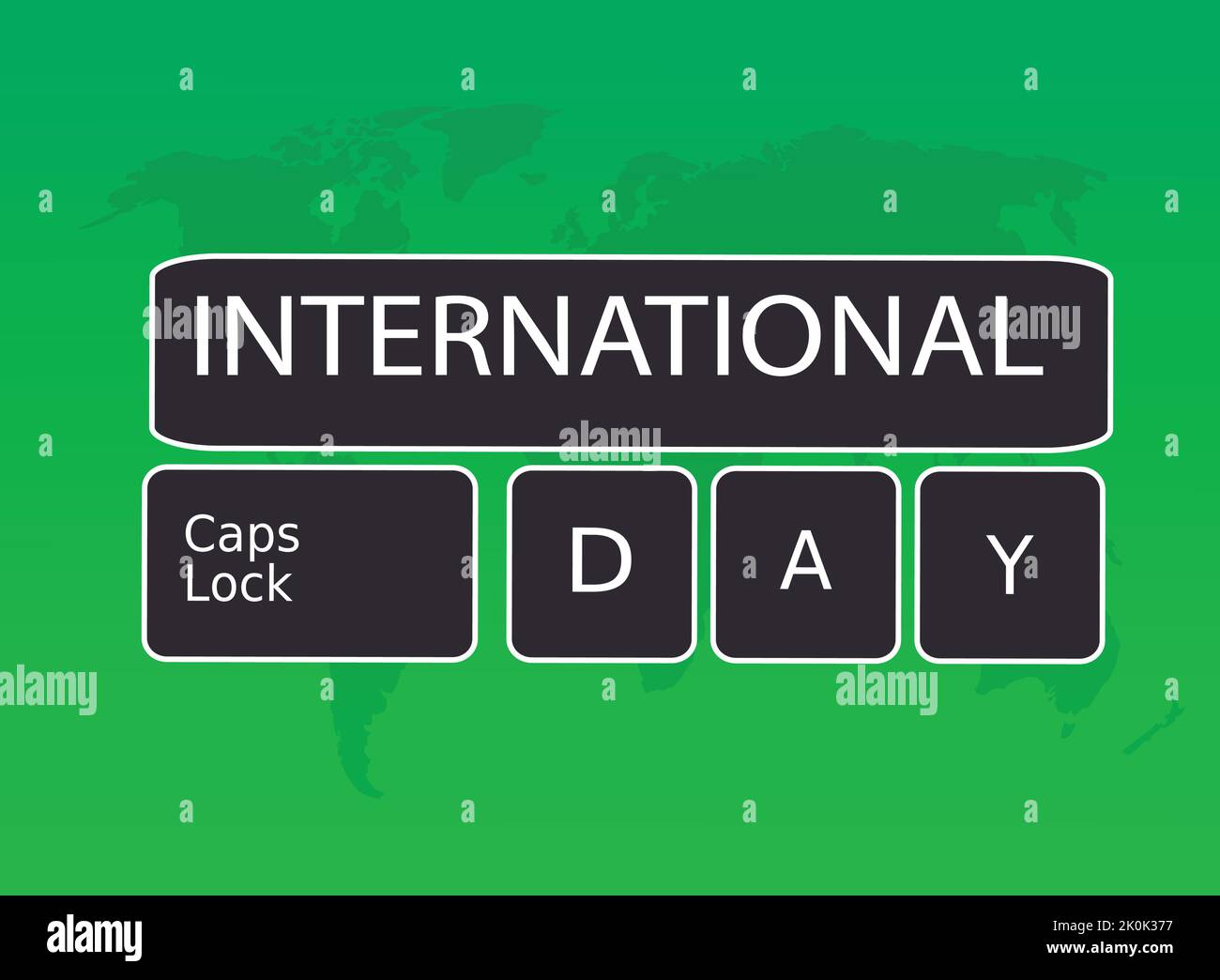 A vector design of the "International Caps Lock day" against a green ...