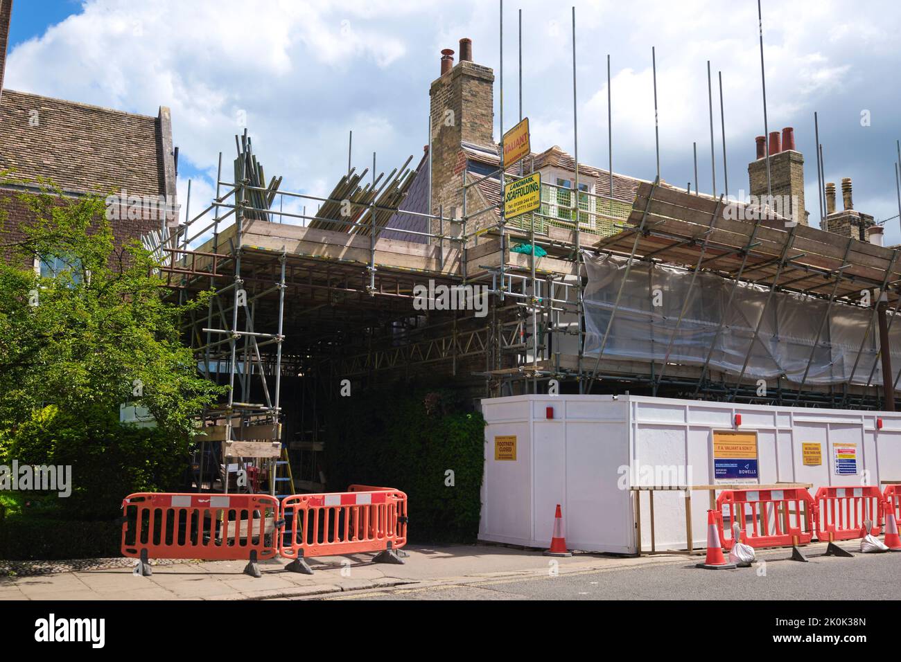 Typical construction, restoration, preservation on an old house. In ...