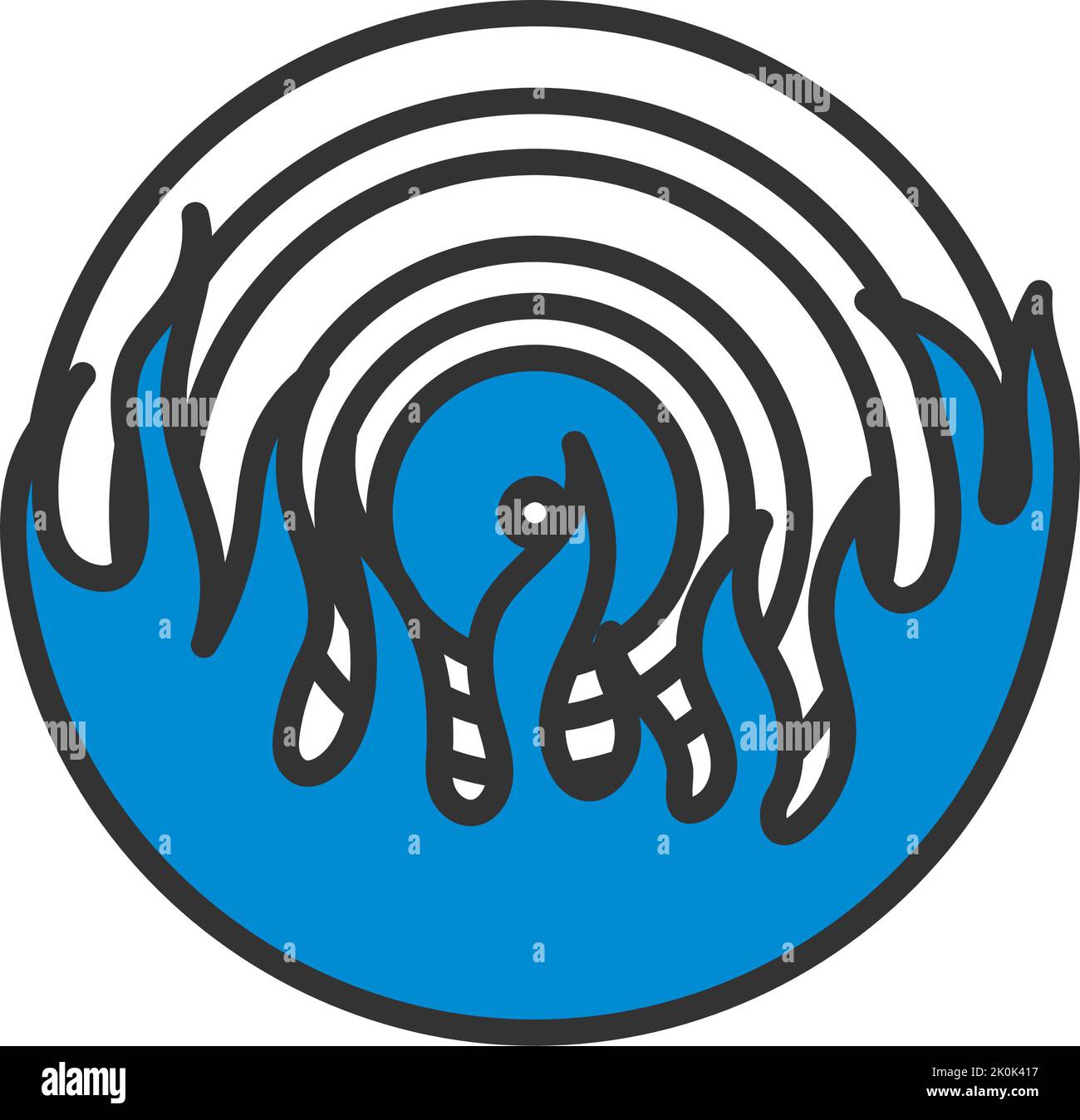 Flame Vinyl Icon. Editable Bold Outline With Color Fill Design. Vector ...