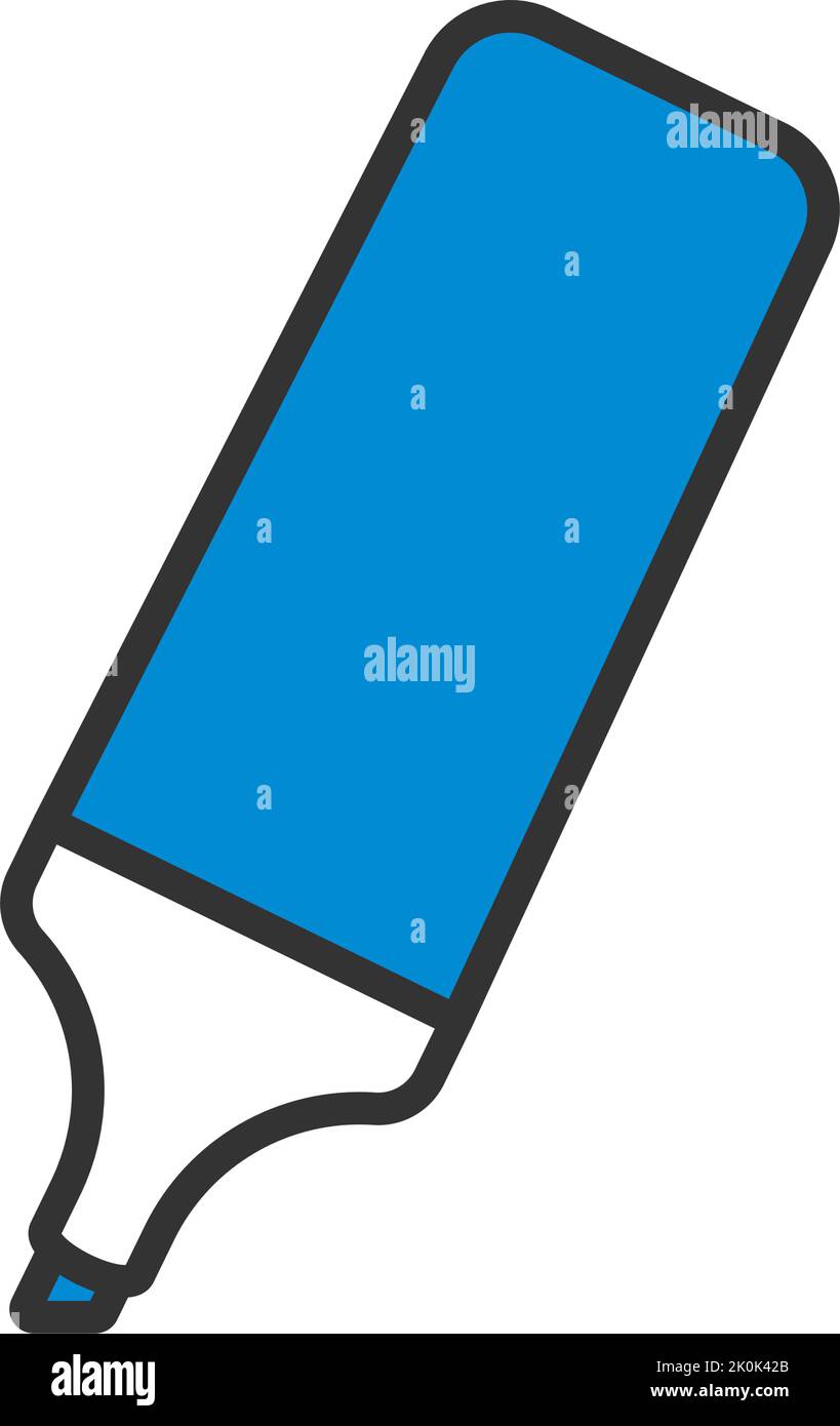 Marker Icon. Editable Bold Outline With Color Fill Design. Vector ...