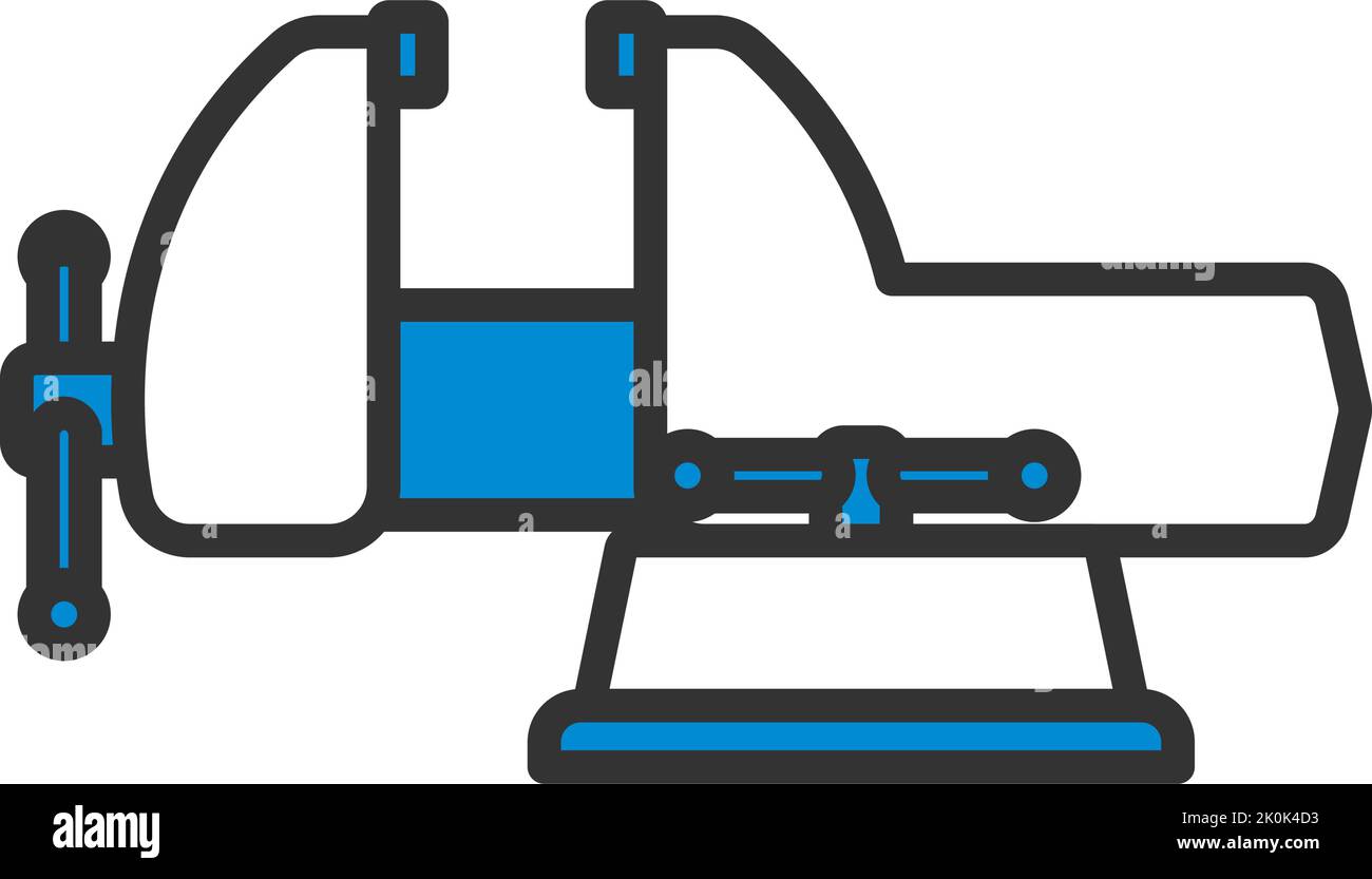 Icon Of Vise. Editable Bold Outline With Color Fill Design. Vector ...