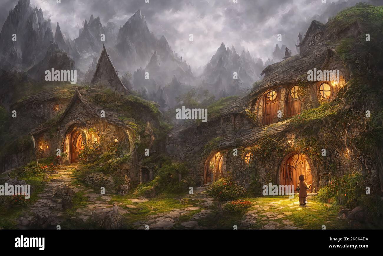 Small houses hobbit hi-res stock photography and images - Alamy