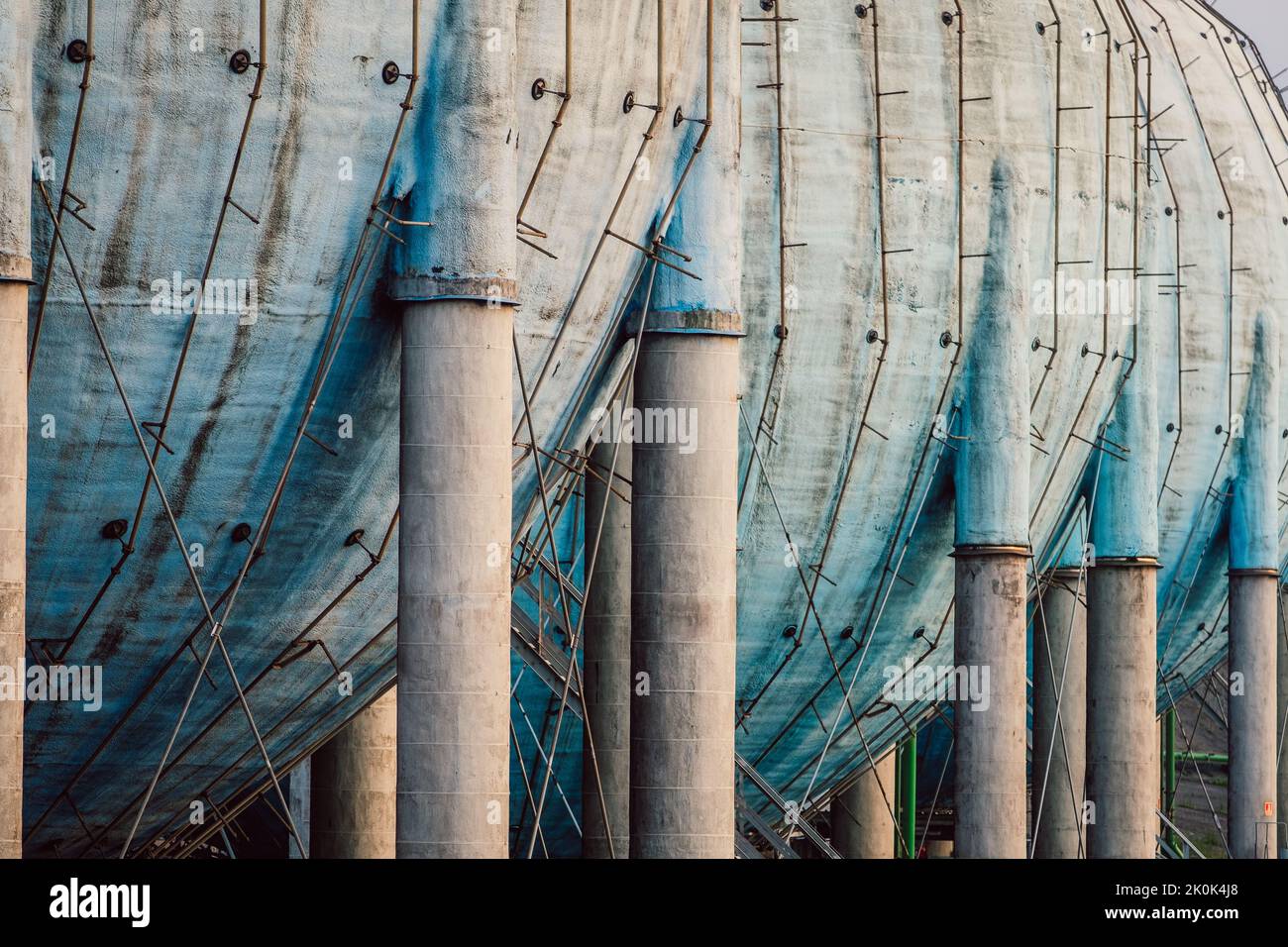 Metal spherical fuel deposit in detail Stock Photo - Alamy