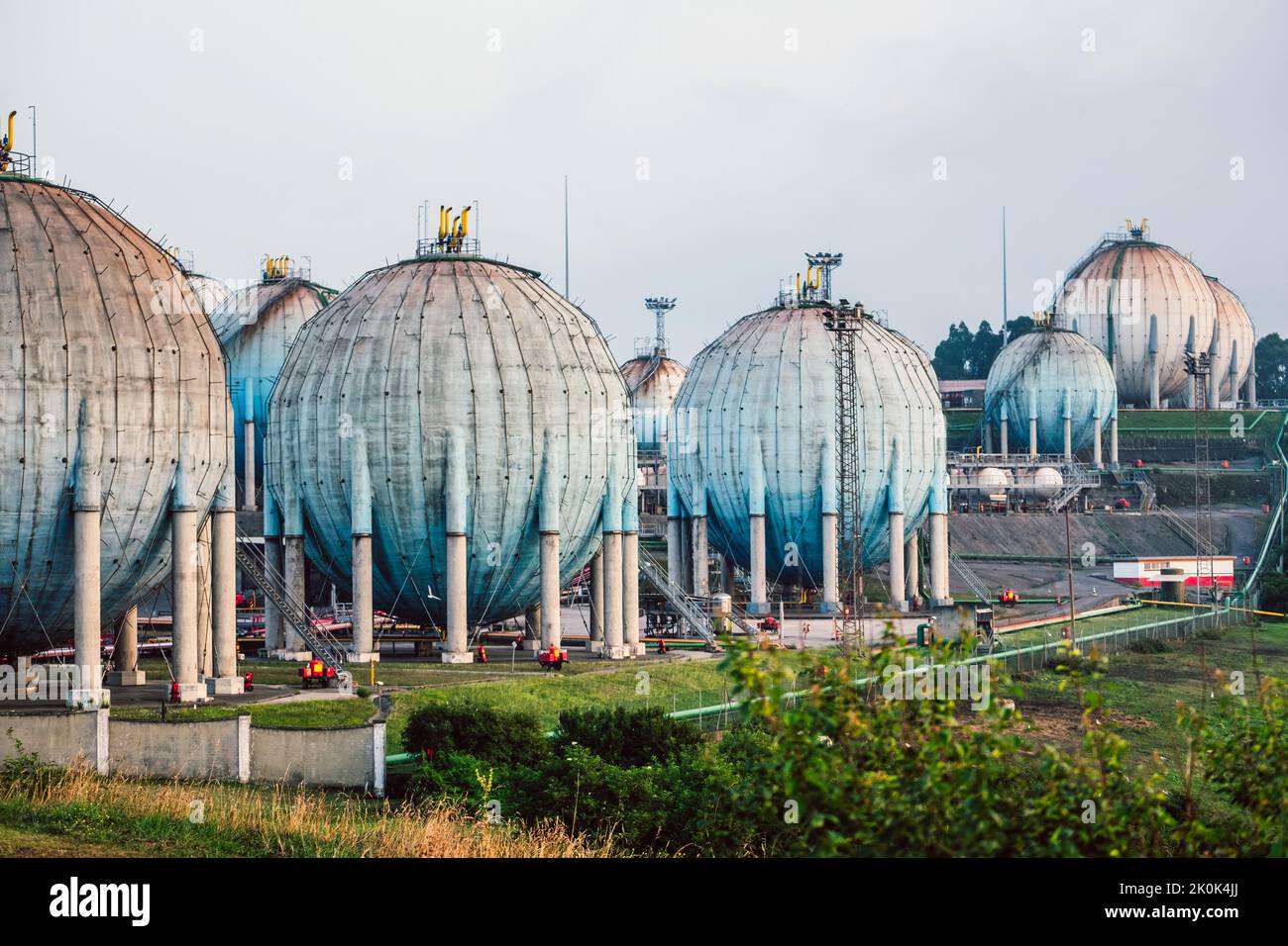 Multiple huge special fuel deposits for industrial gas at plant next to ...