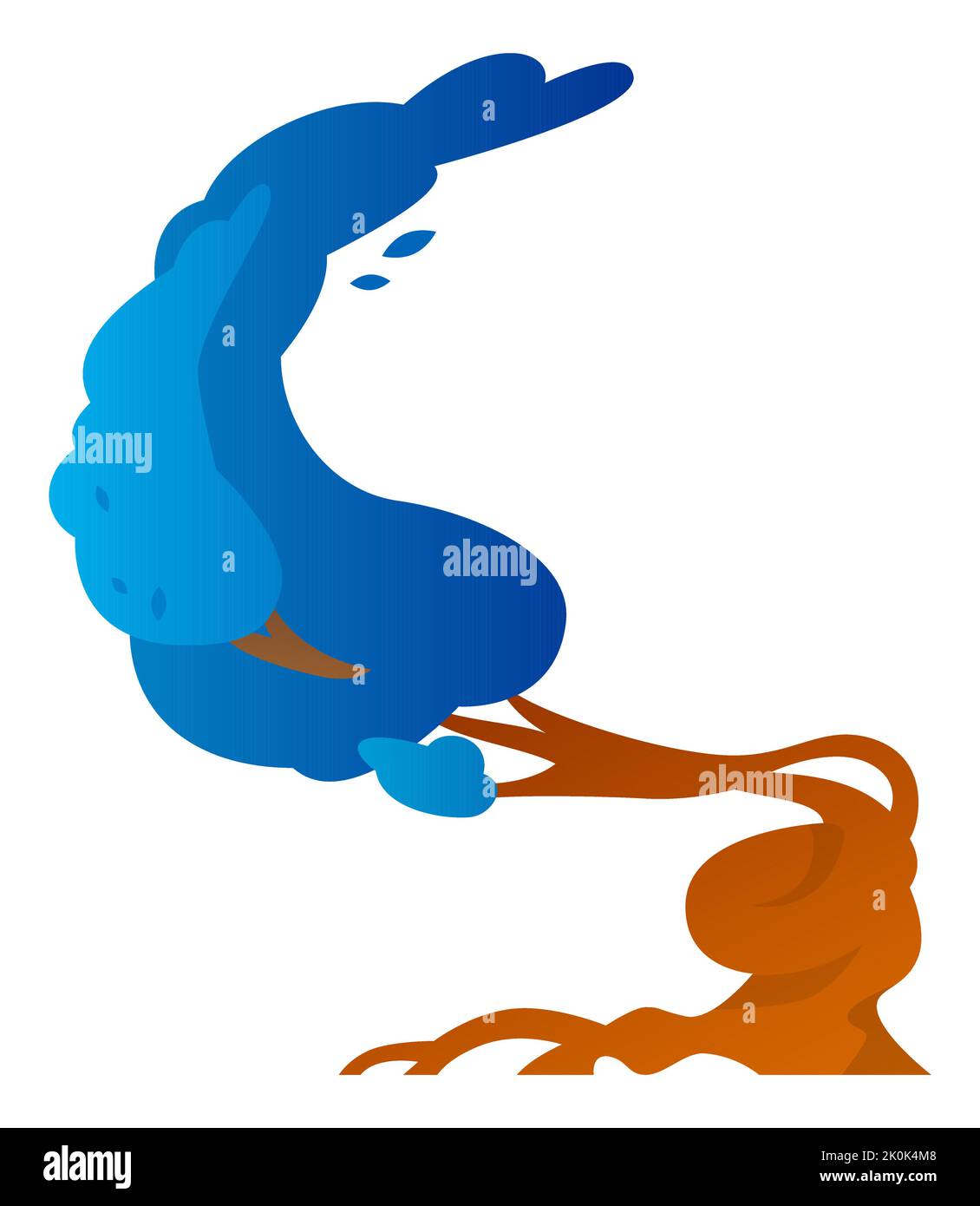 Curved tree - modern flat design style single isolated image Stock ...