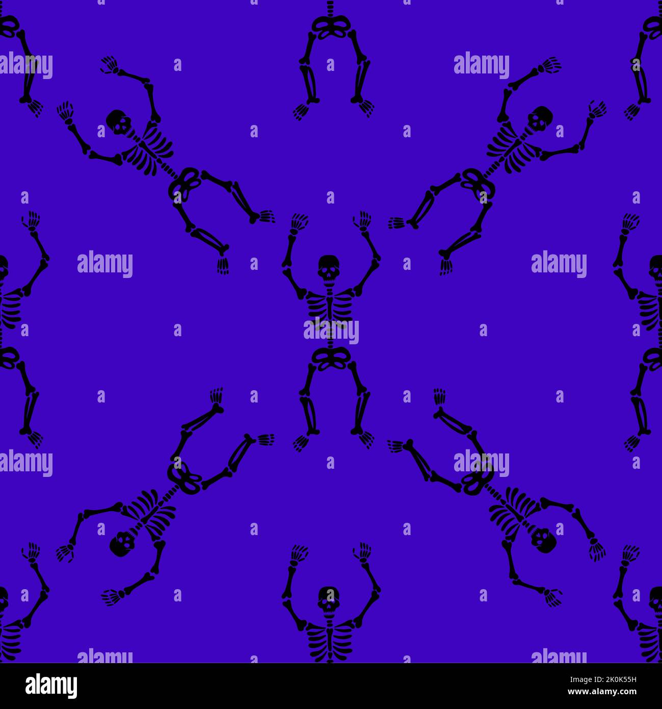 pattern of skeletons on a purple background Stock Vector Image & Art ...