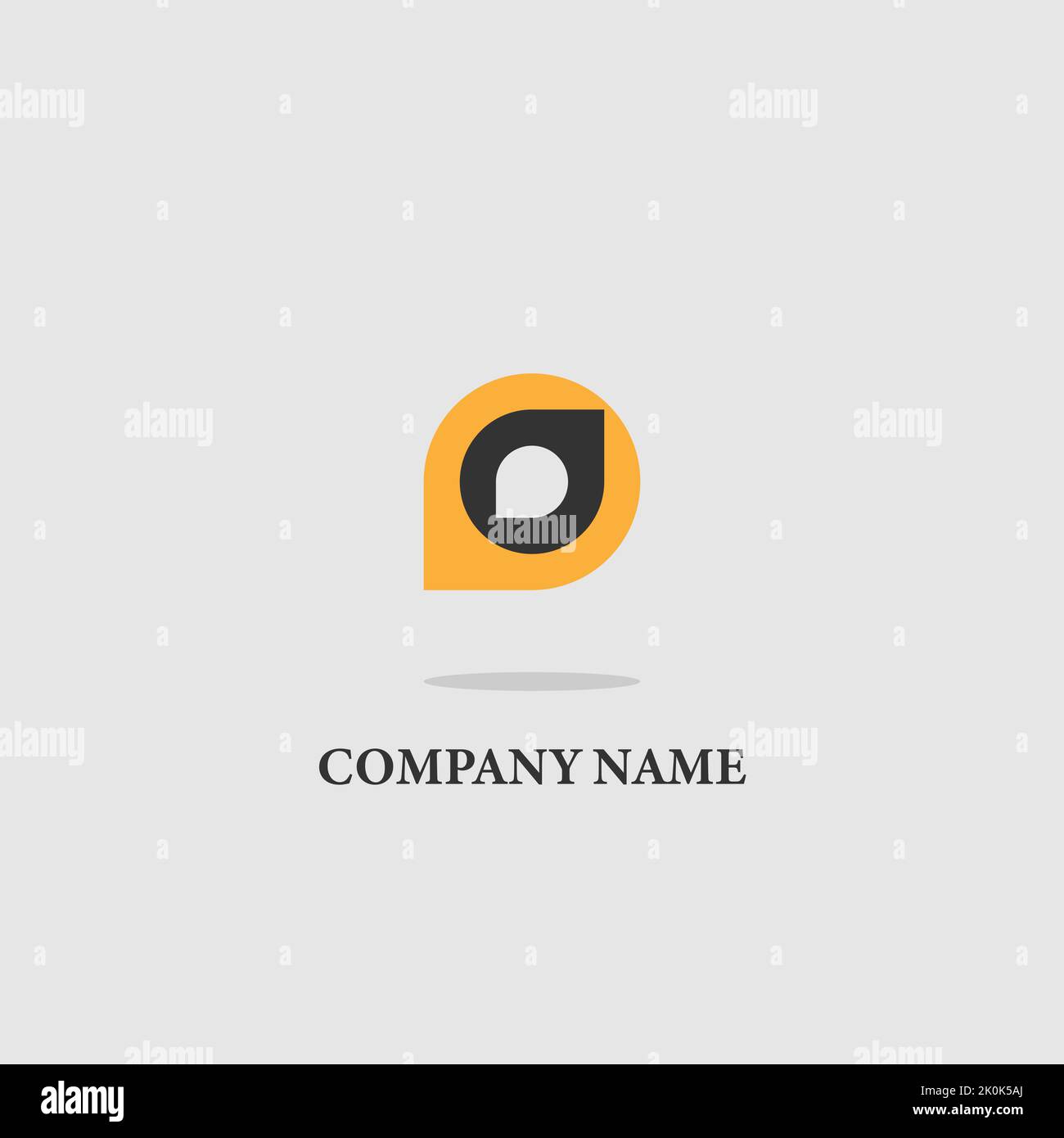 A vector of a simple logo idea in black and orange with a company name ...