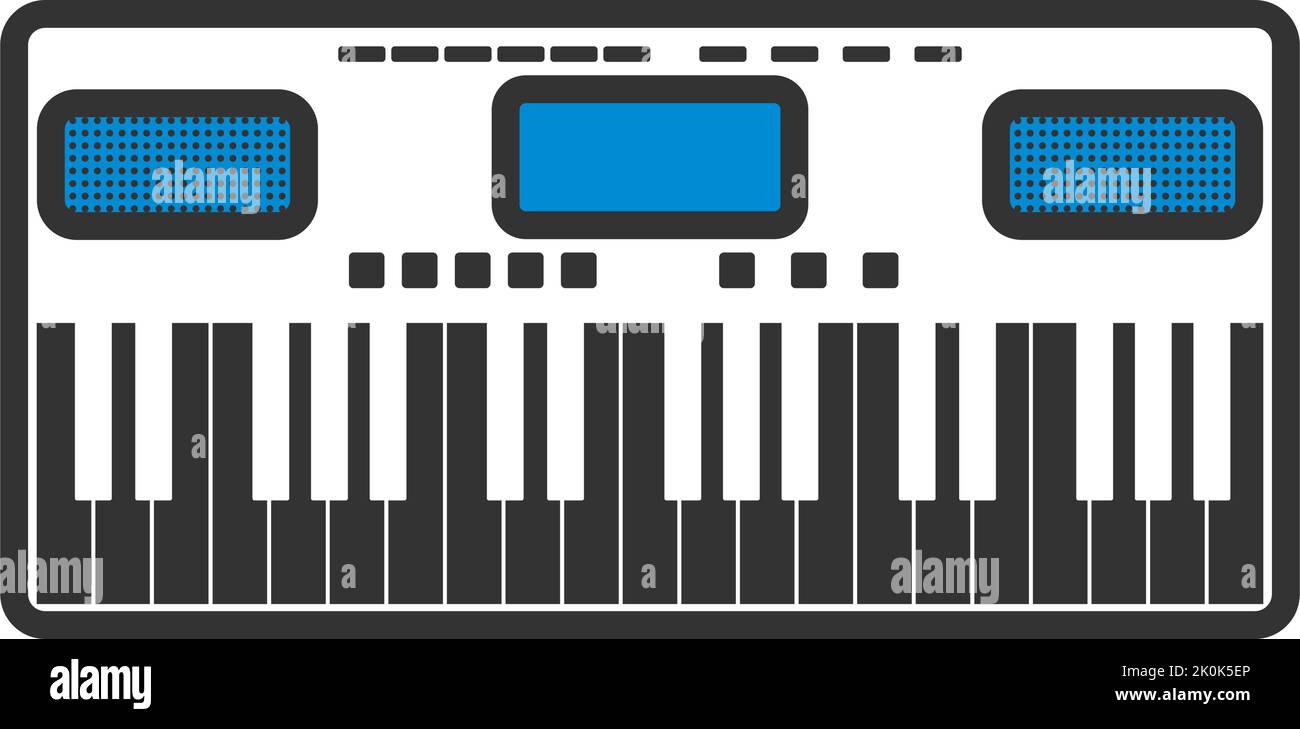 Music Synthesizer Icon. Editable Bold Outline With Color Fill Design ...
