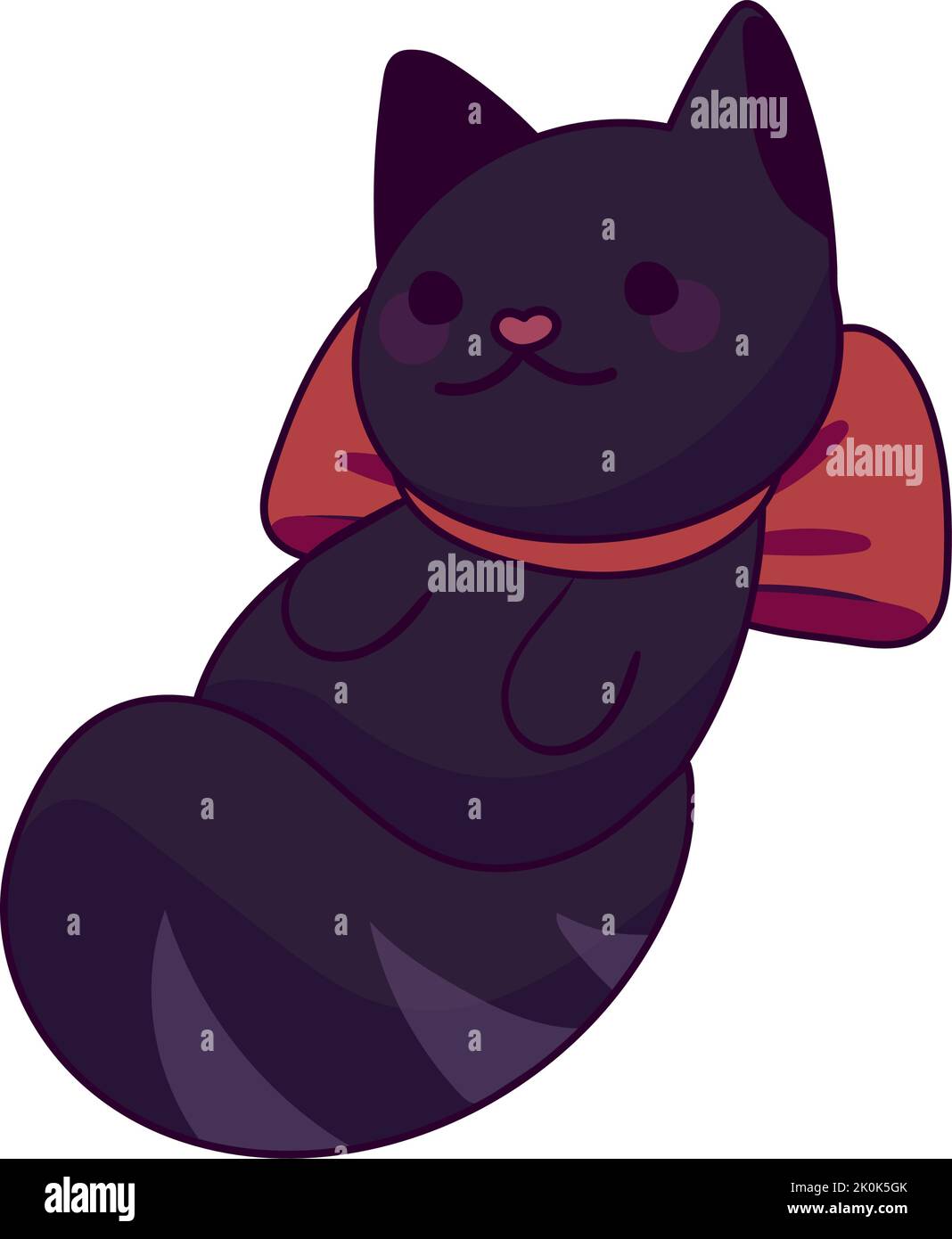 anime cat with bow Stock Vector Image & Art - Alamy