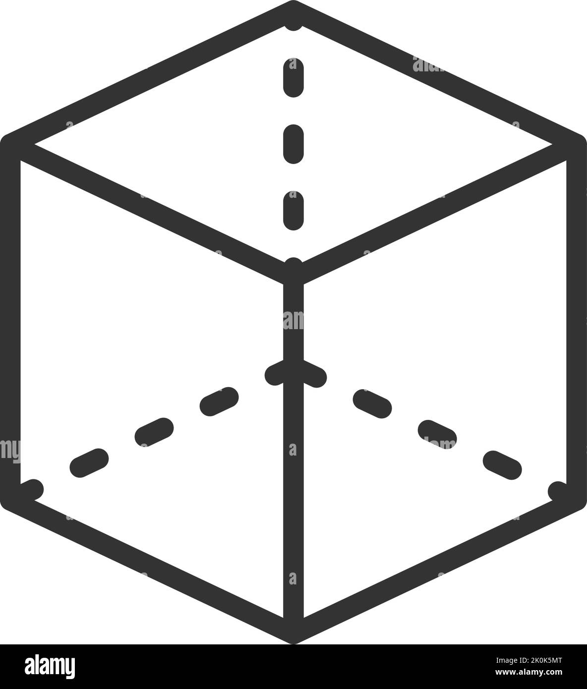 Cube With Projection Icon Editable Bold Outline With Color Fill Design Vector Illustration