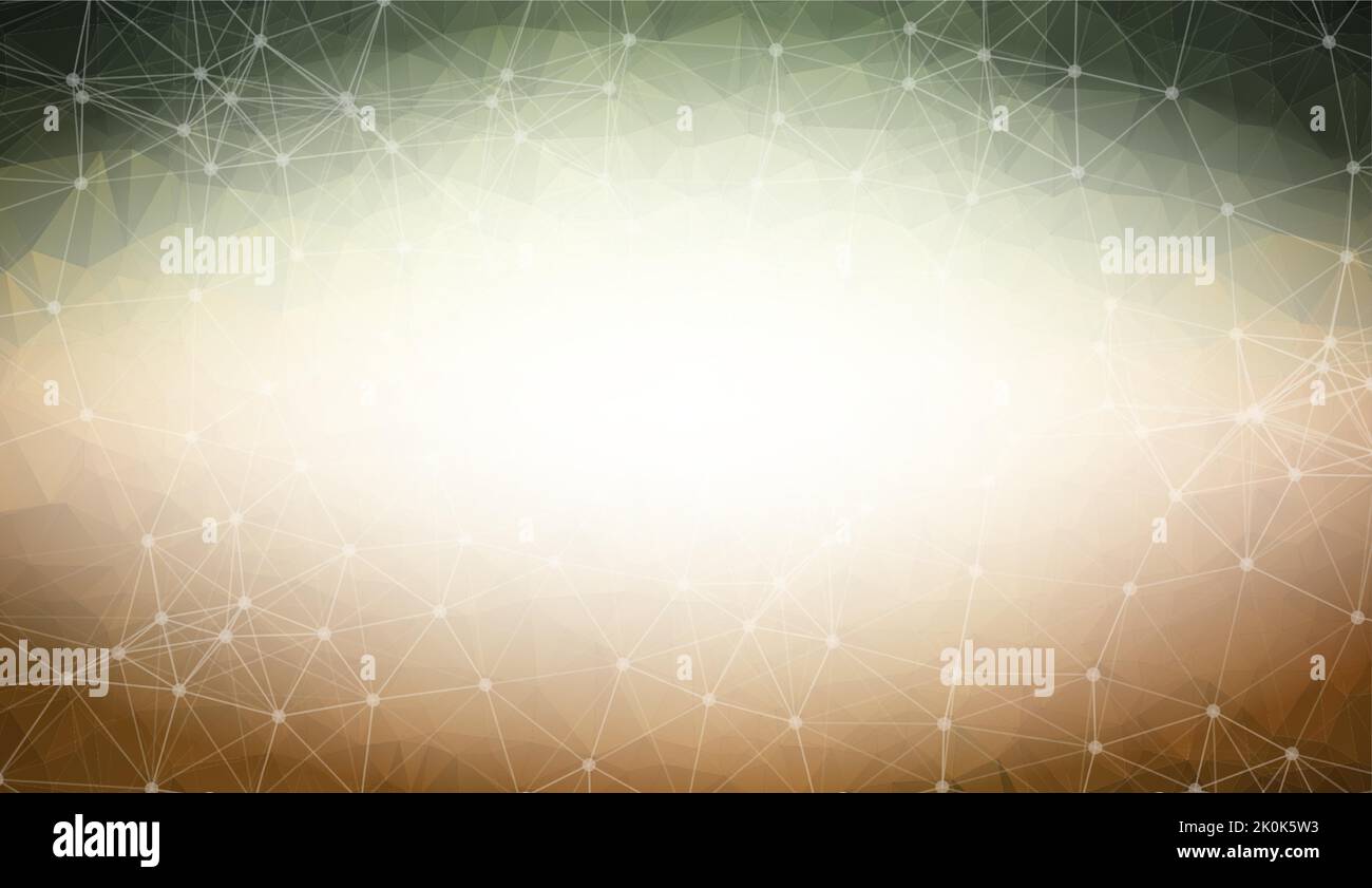 Abstract Dark Green Polygonal Space Background with Connecting Dots and Lines. Connection ...