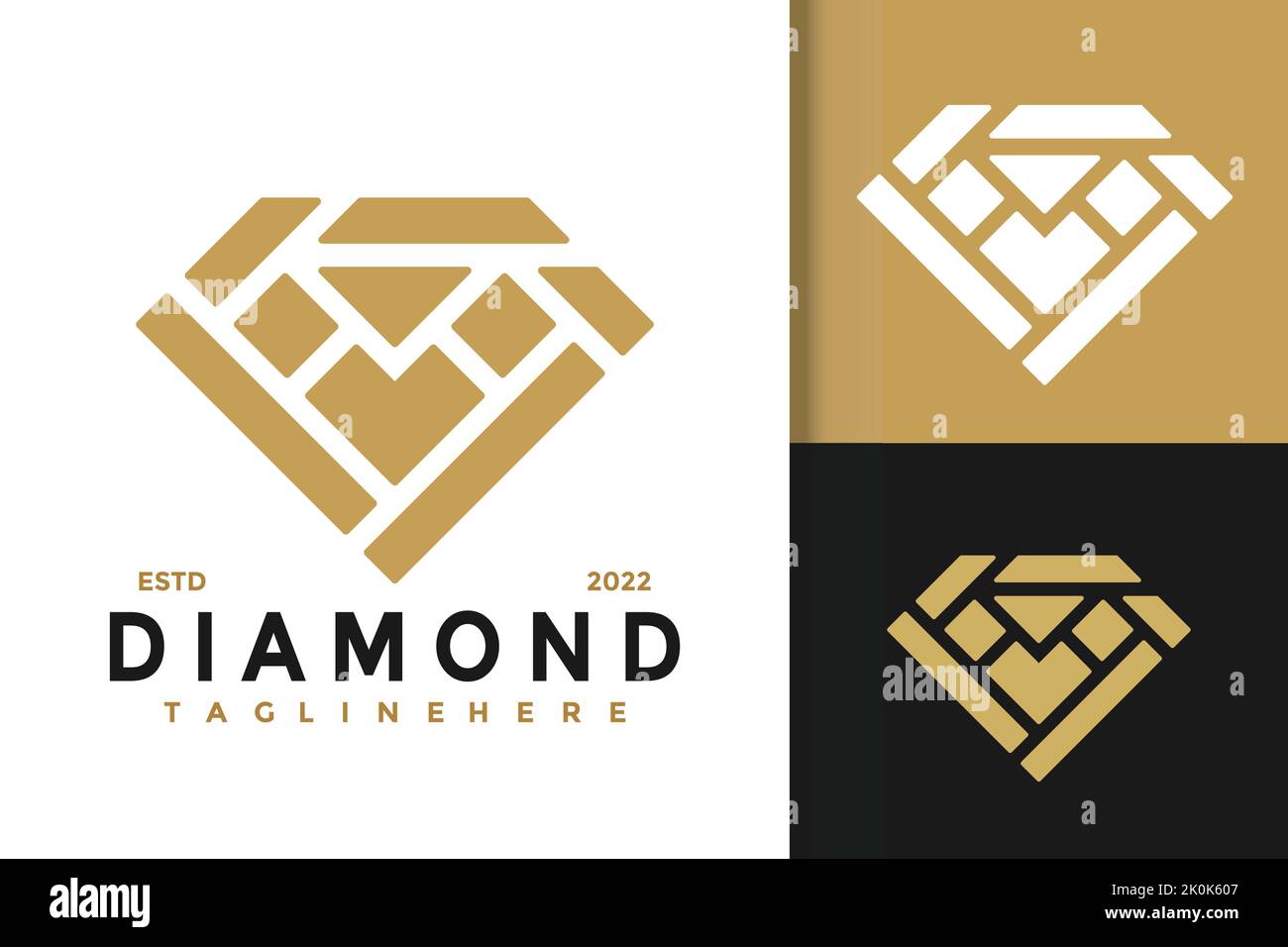 A vector of the diamond logo. ESTD 2022, TAGLINE HERE Stock Vector ...