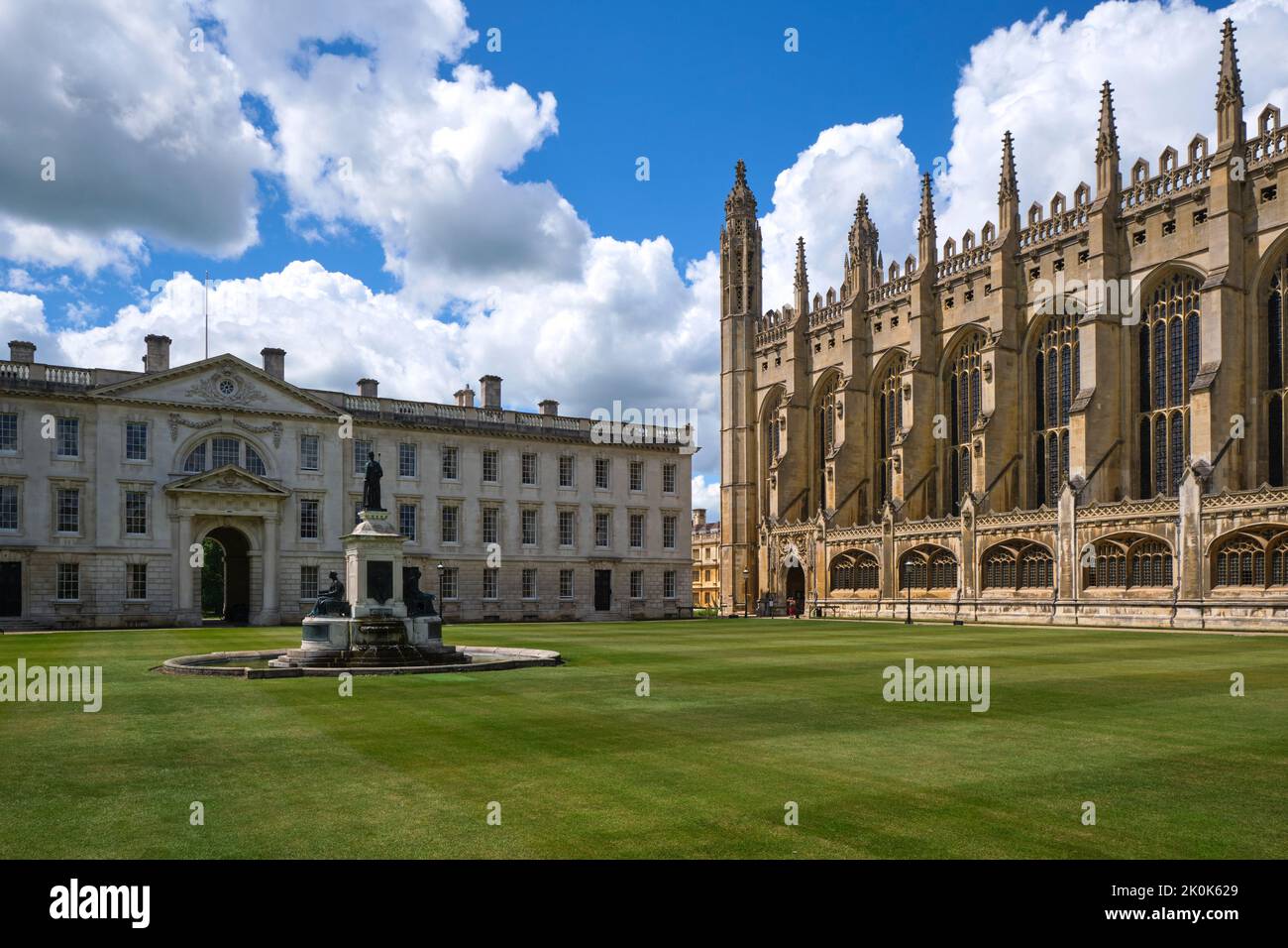 In the central courtyard, quad, a view of the Gibb's building, left and ...
