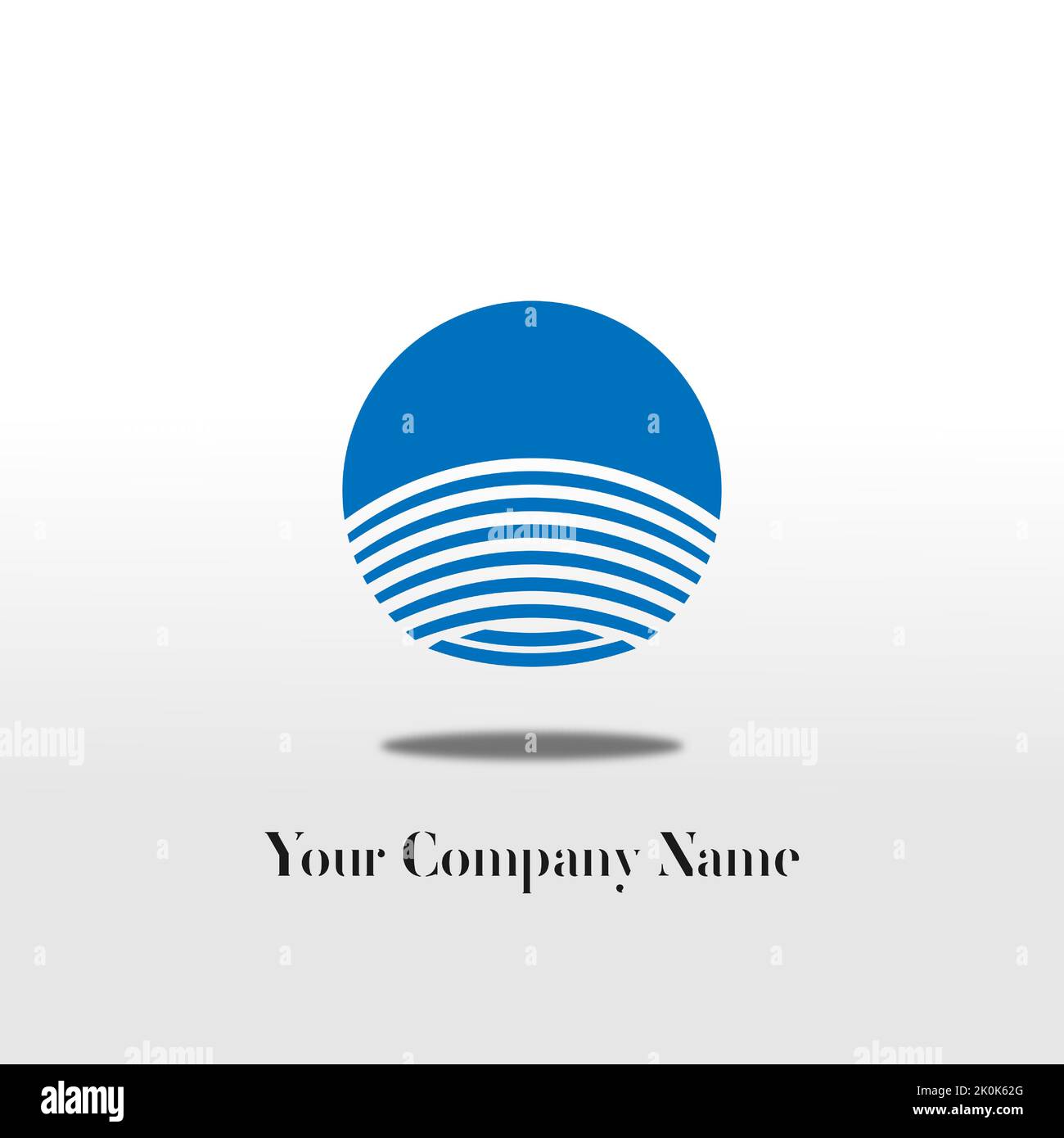 A vector of a logo idea with a blue circle and company name Stock ...