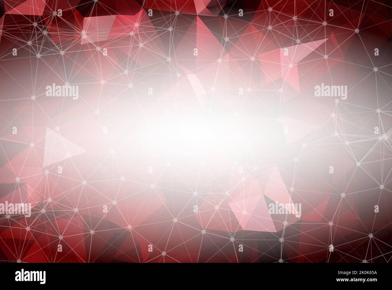 Abstract Dark red Polygonal Space Background with Connecting Dots and Lines. Connection ...