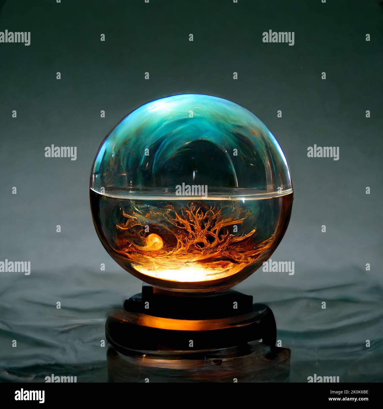 A glass magic ball reflecting abstract art Stock Photo - Alamy