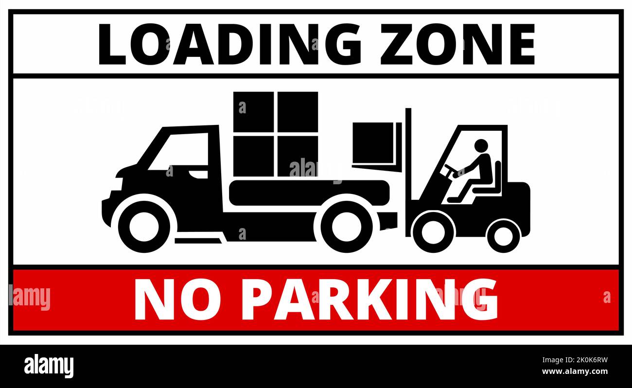 Information plate, loading and unloading area. A forklift is loading or ... Information plate, loading and unloading area. A forklift is loading or ...