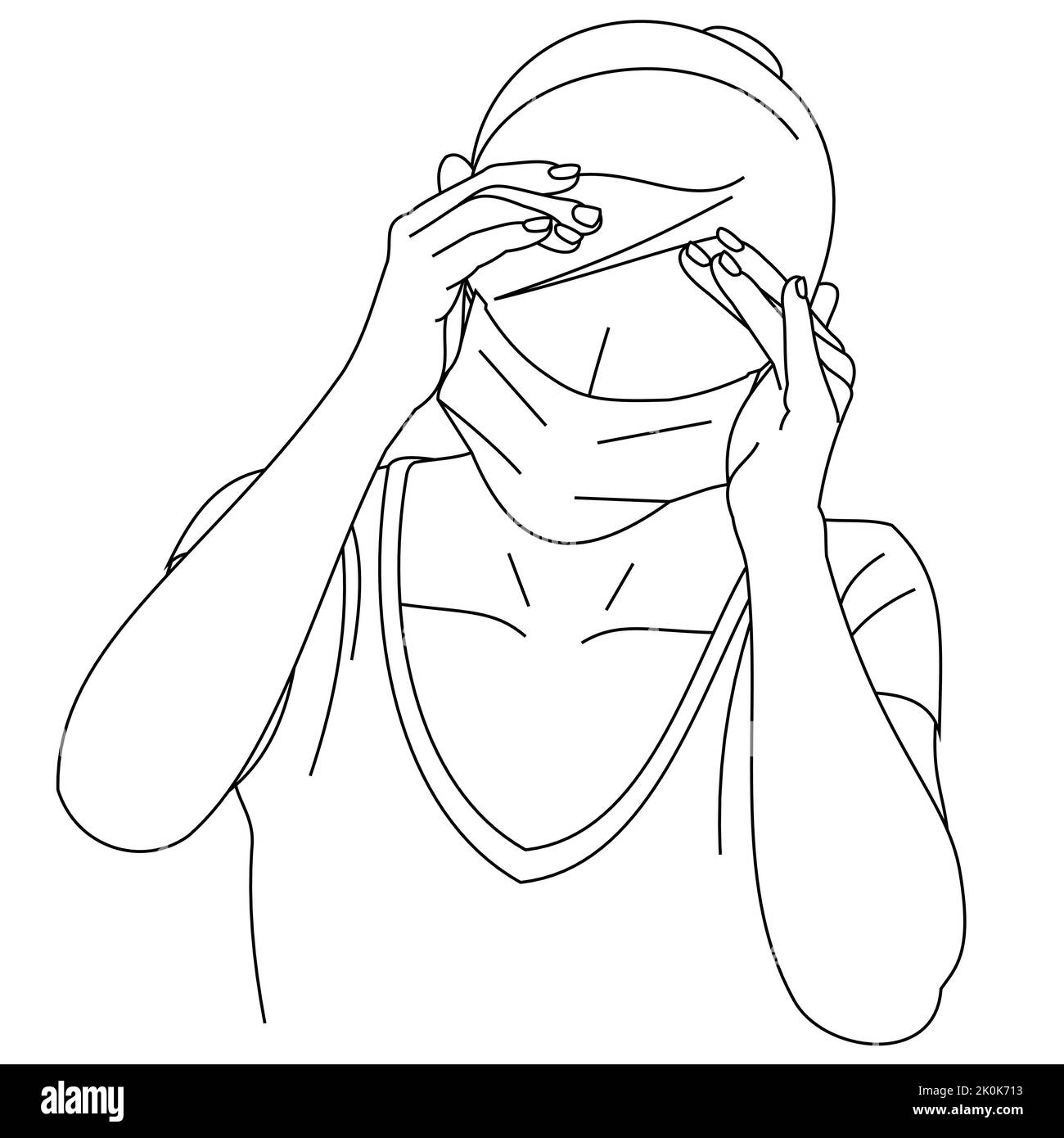 Woman painting masks Stock Vector Images - Alamy