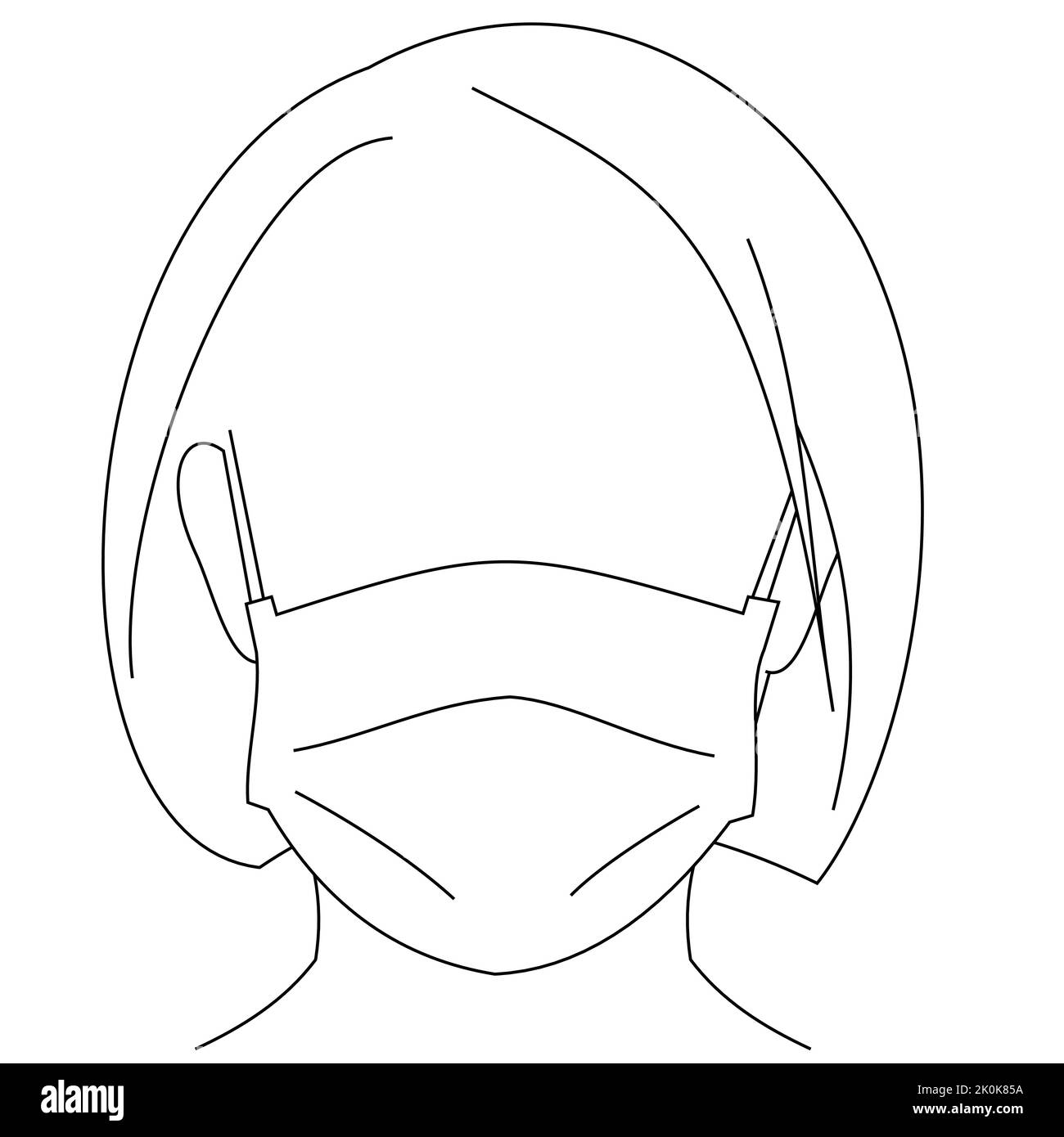 A Vector Of A Woman Figure Wearing A Face Mask Over A White Background Stock Vector Image And Art