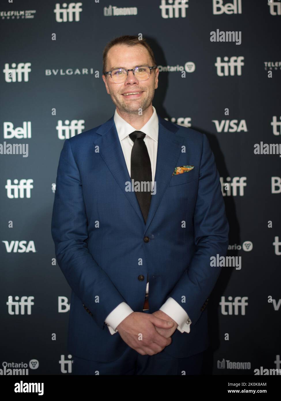 Toronto, Canada. 11th Sep, 2022. Playwright Samuel Hunter poses for a photograph on the red ...