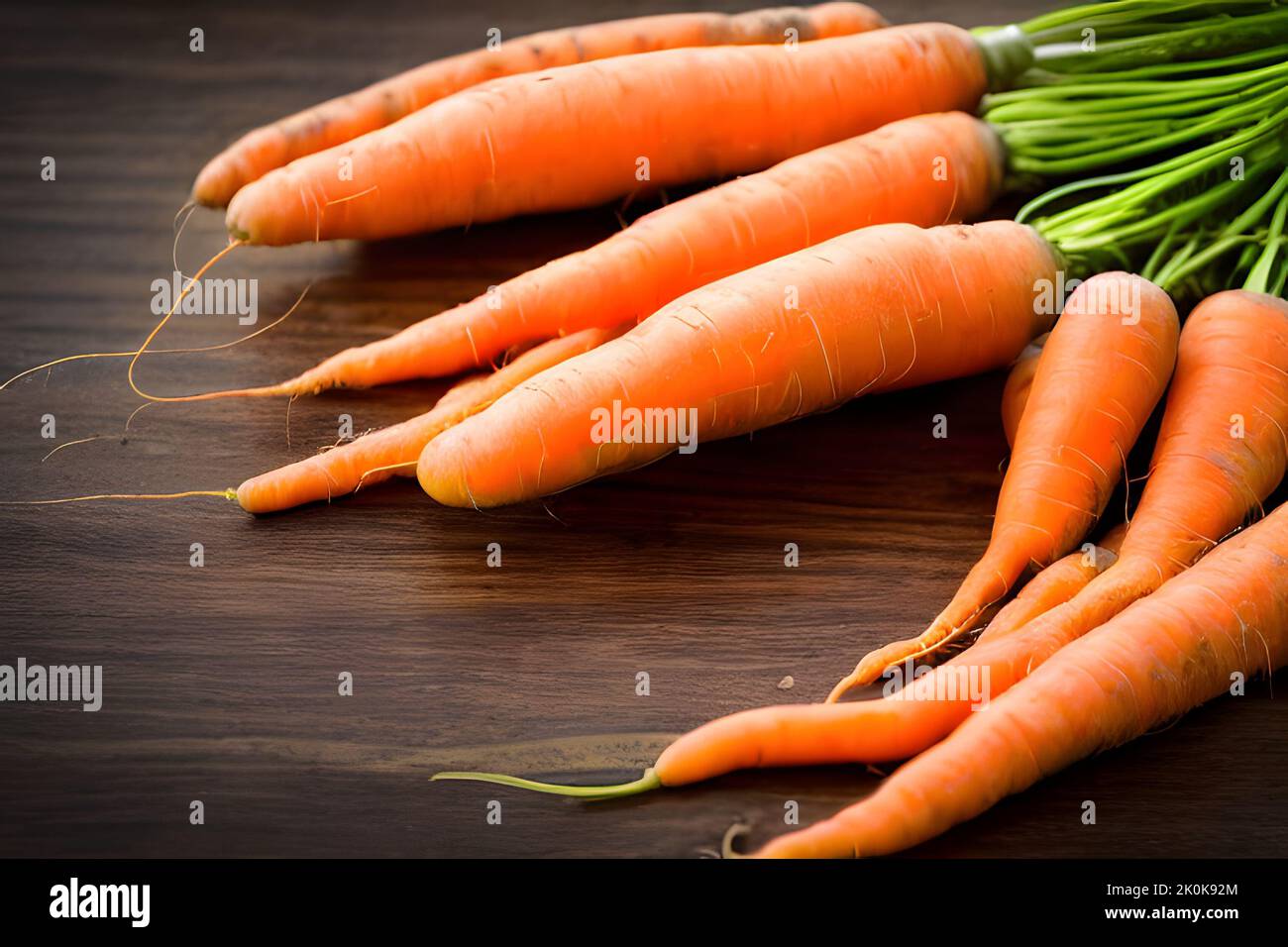 A group of fresh organic carrots on wooden table Stock Photo - Alamy