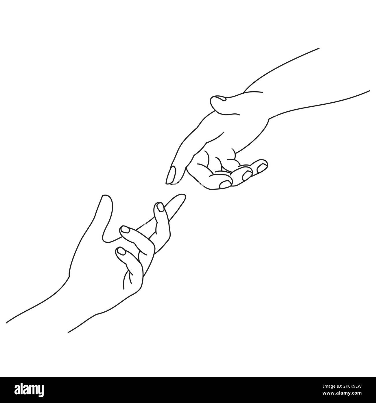 Two hands reaching isolated background Stock Vector Images - Alamy