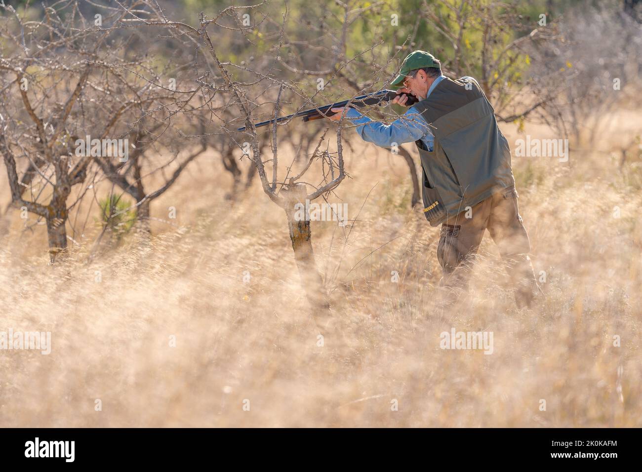 Hunter holding rifle looking away hi-res stock photography and images ...