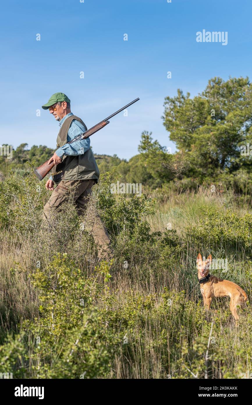Hunter holding rifle looking away hi-res stock photography and images ...