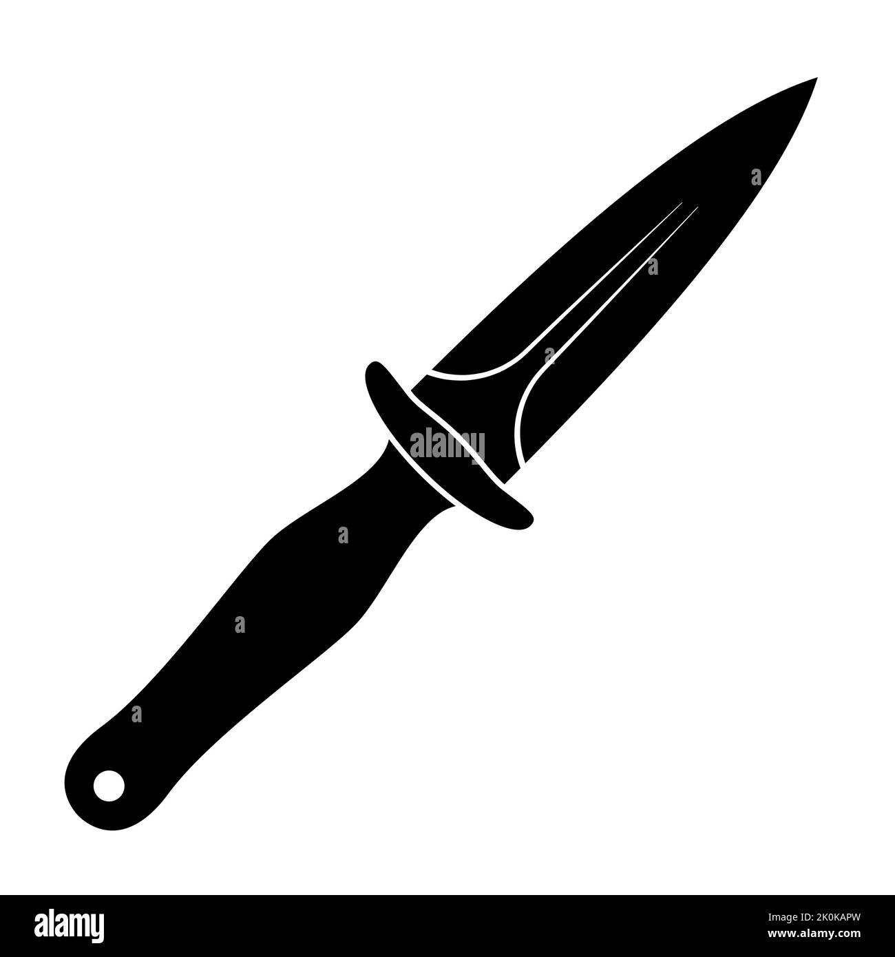 Hunting knife icon. Black knife icon isolated on white background ...
