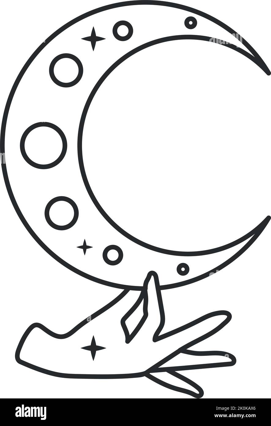 hand with half moon Stock Vector Image & Art - Alamy