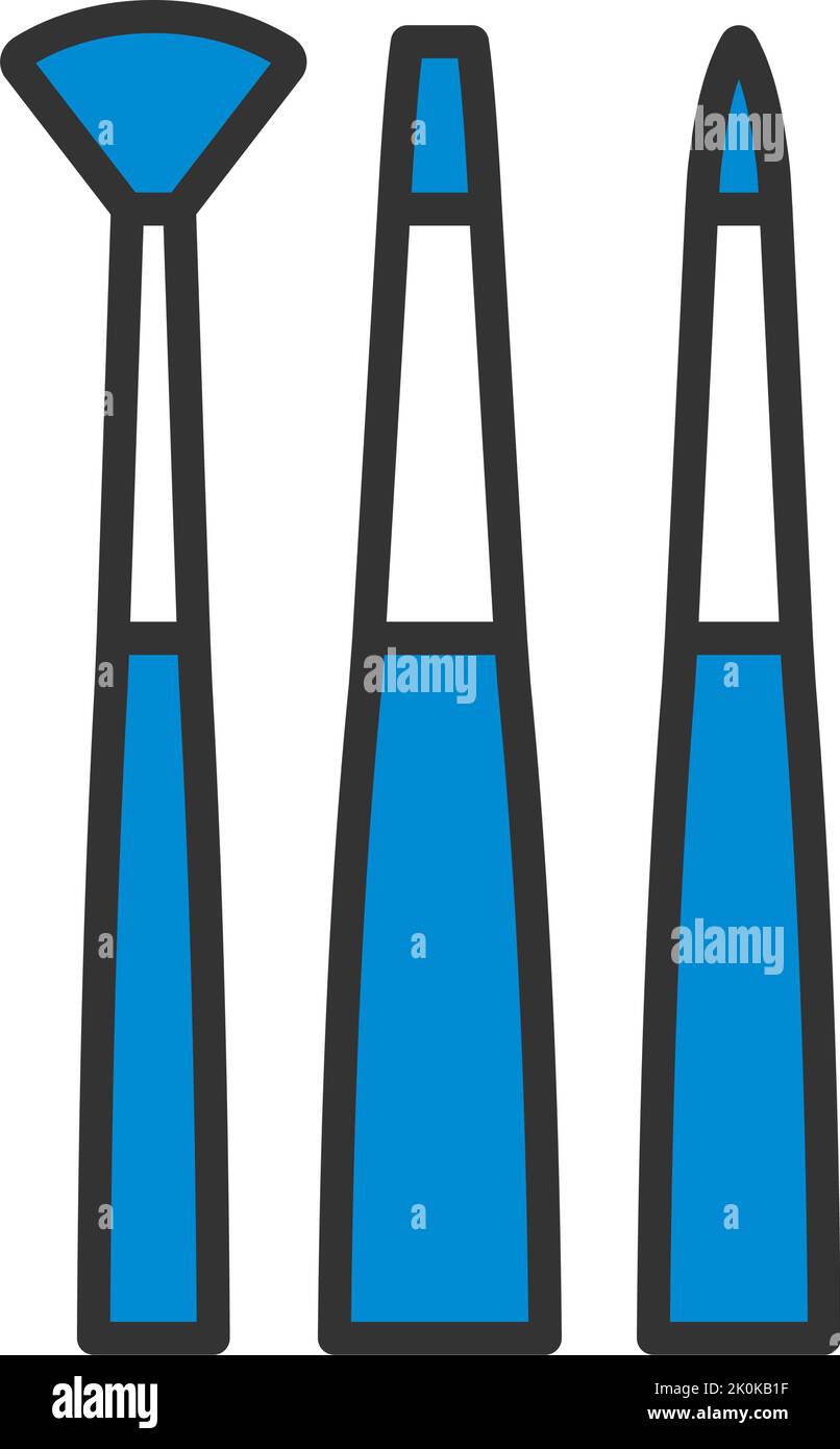 Paint Brushes Set Icon. Editable Bold Outline With Color Fill Design ...