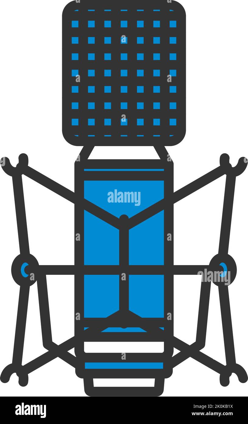 Old Microphone Icon. Editable Bold Outline With Color Fill Design ...