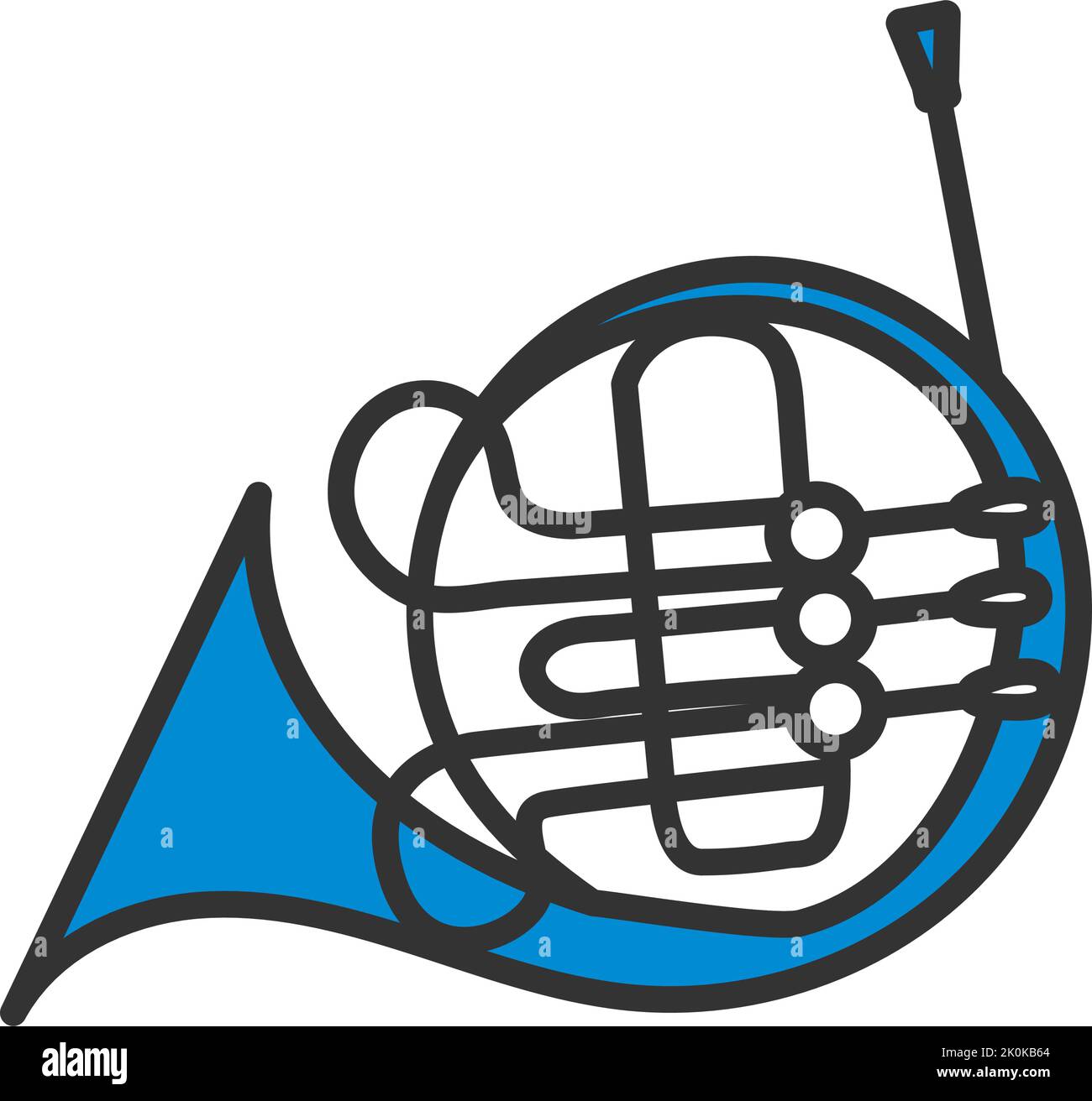 Horn Icon. Editable Bold Outline With Color Fill Design. Vector ...