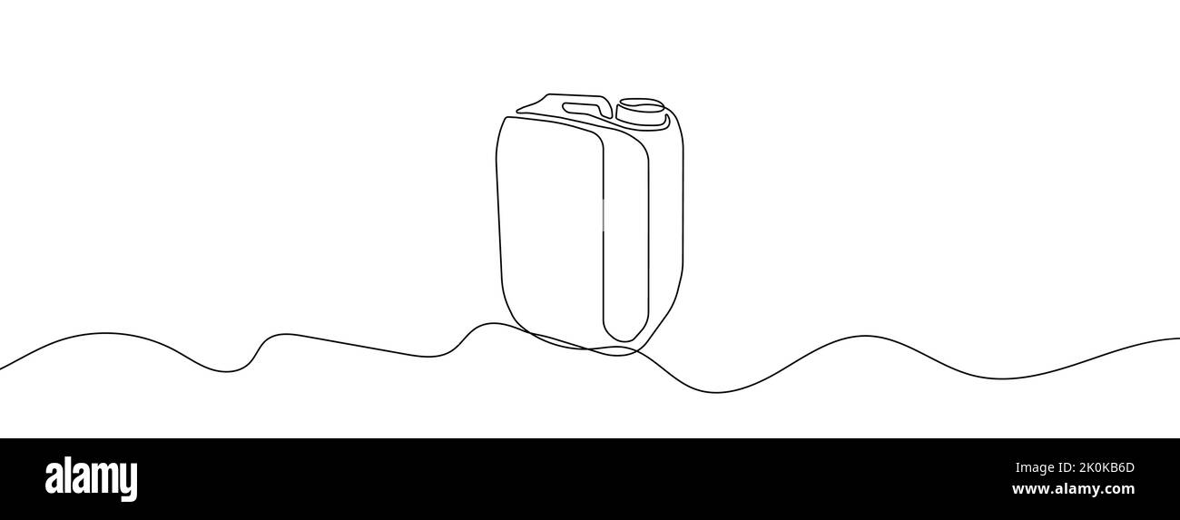 Continuous one line drawing silhouette of canister. Canister linear ...