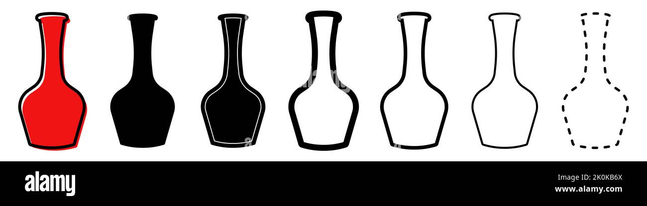 Vase icon. Vase logo. Set of different icons of vases. Vector ...