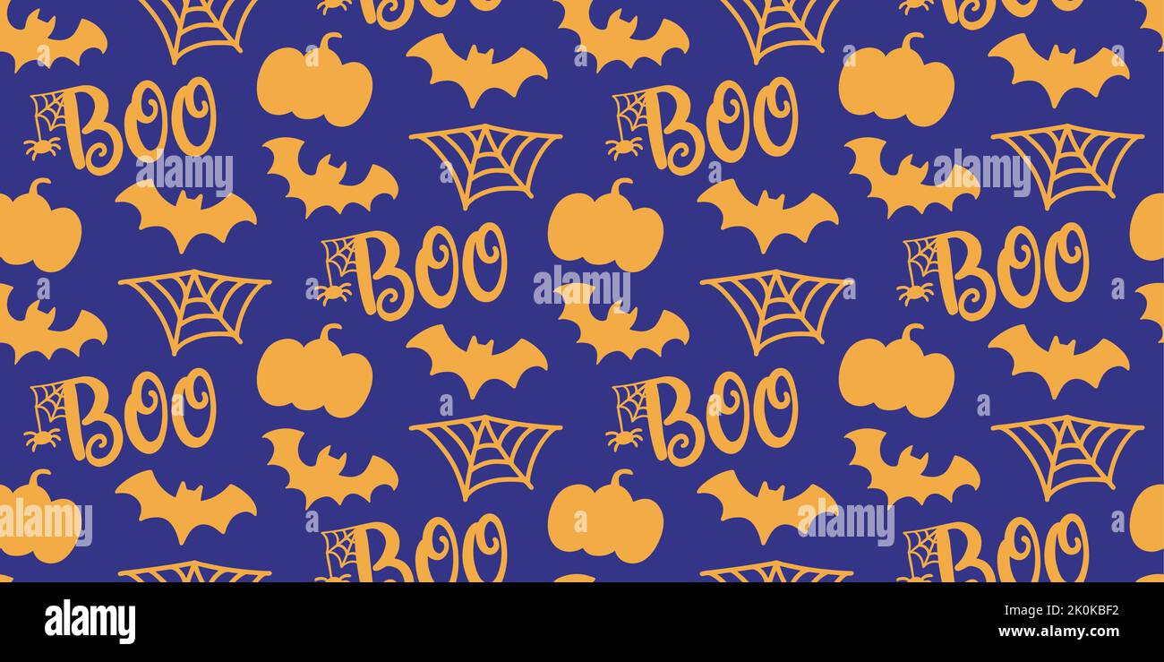 Halloween Night Cute Vector Seamless Pattern Texture Stock Vector Image ...