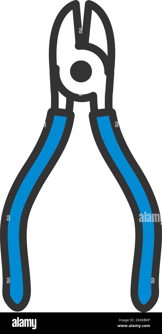 Icon Of Side Cutters. Editable Bold Outline With Color Fill Design ...