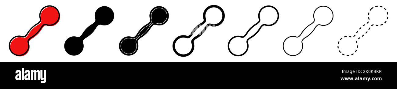 Dumbbell icon. Set of different icons of dumbbell. Vector illustration ...