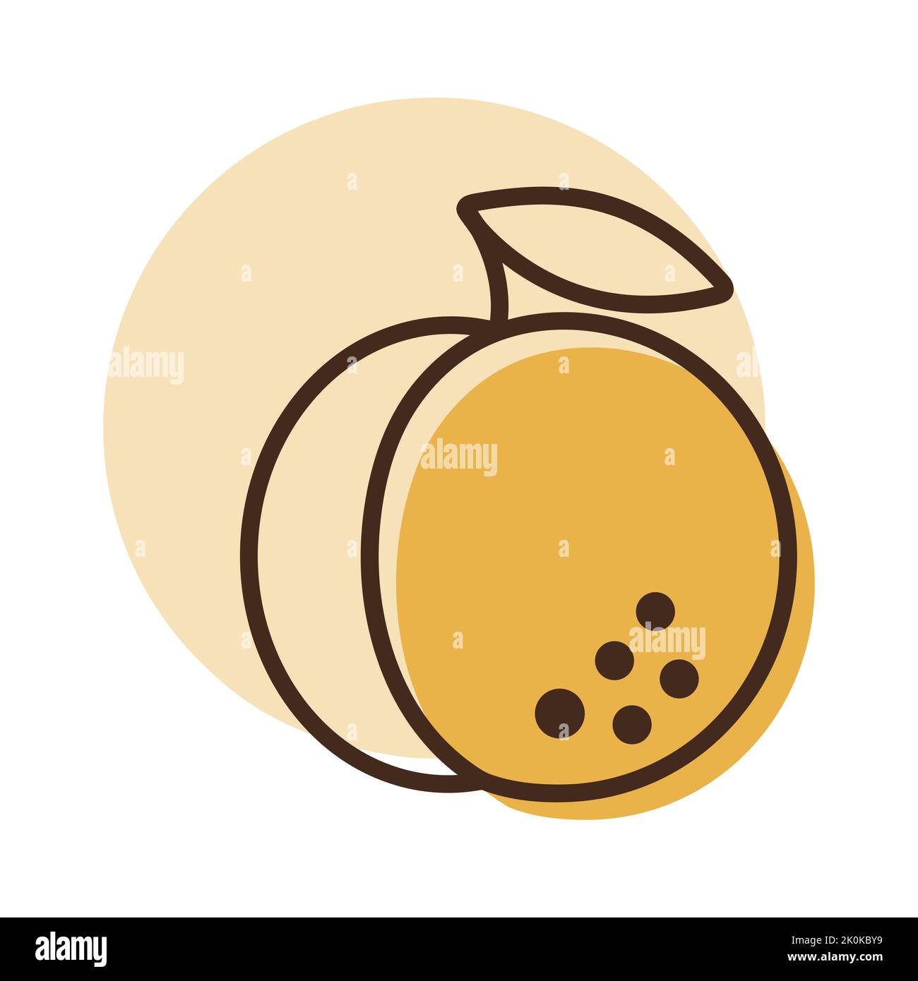 Peach vector isolated icon. Graph symbol for food and drinks web site ...