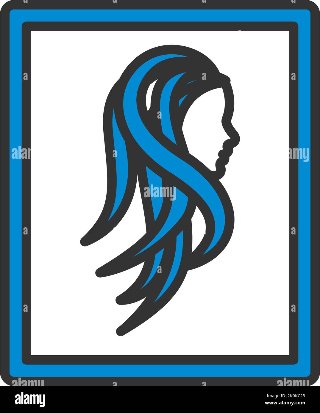 Portrait Art Icon. Editable Bold Outline With Color Fill Design. Vector ...